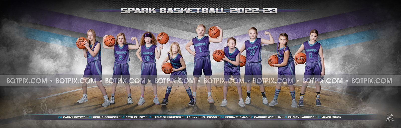 Spark – 2022-23 Girls Basketball Team Pano – BOTpix.com