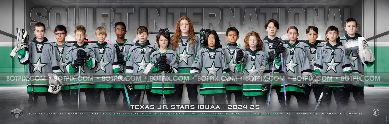 SQT B1 TEXAS JR STARS 2025 SQUIRT INTERNATIONAL TEAM PANO – BOTpix.com