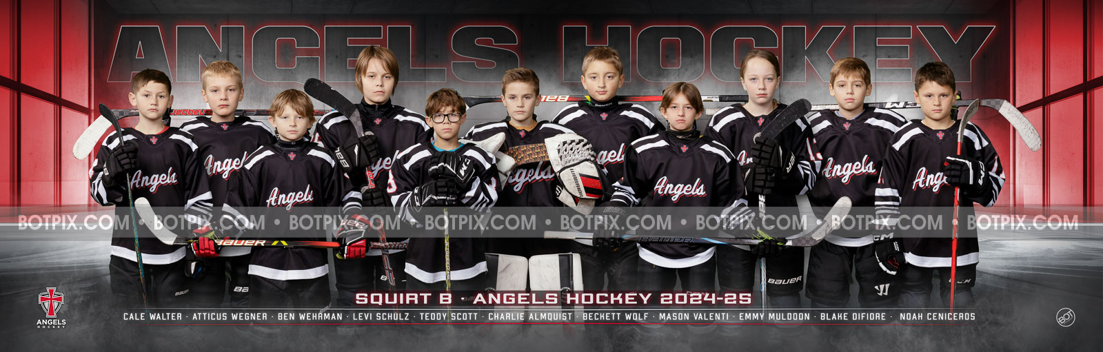 FARGO ANGELS SQUIRT B 2024-25 TEAM PANO – BOTpix.com