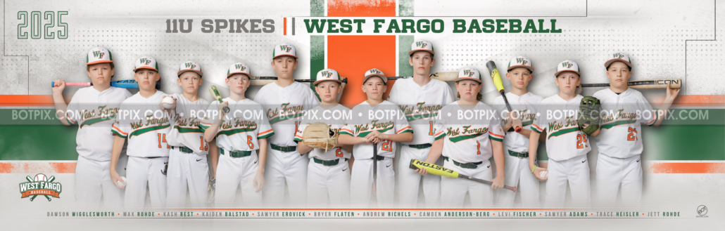 West Fargo 11U Spikes 2025 Team Pano – BOTpix.com