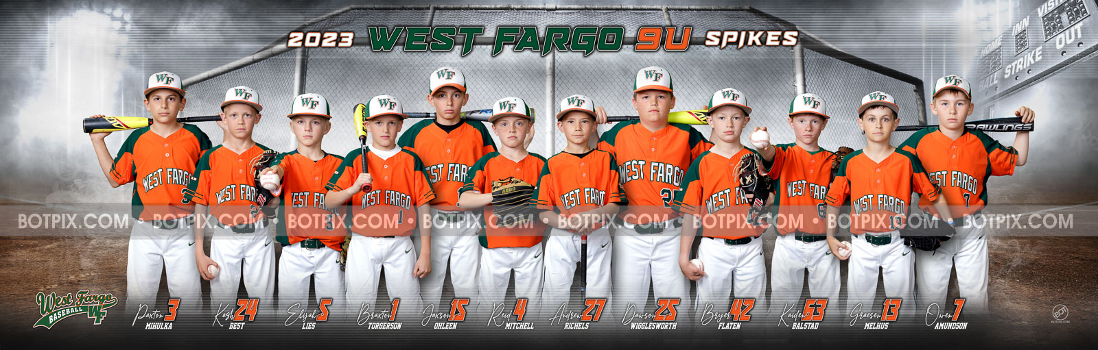 West Fargo 9U Spikes – Team Pano 2023 – BOTpix.com