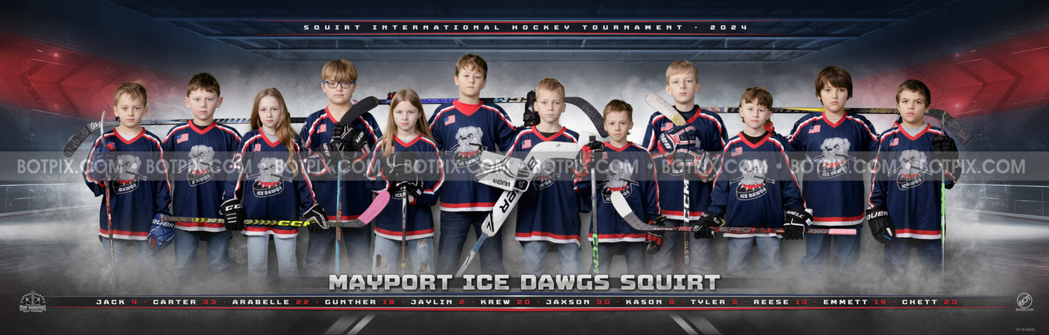 SQT B MAYPORT ICE DAWGS – 2024 SQUIRT INTERNATIONAL TEAM PANO – BOTpix.com